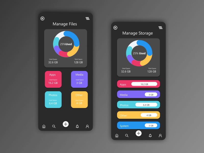 File Manager UI Design by Piyush Kulkarni on Dribbble