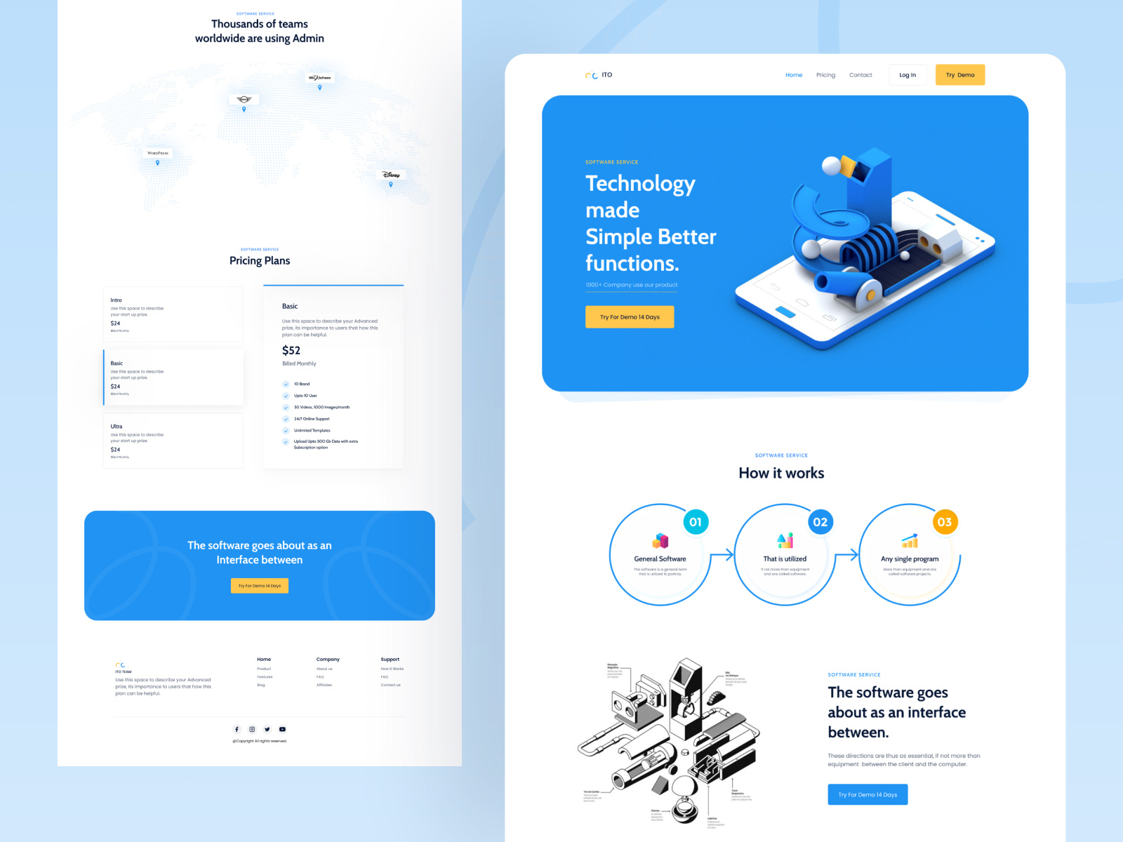 Saas Landing page UI & UX Design by Alamin Hossen for ITO Team on Dribbble
