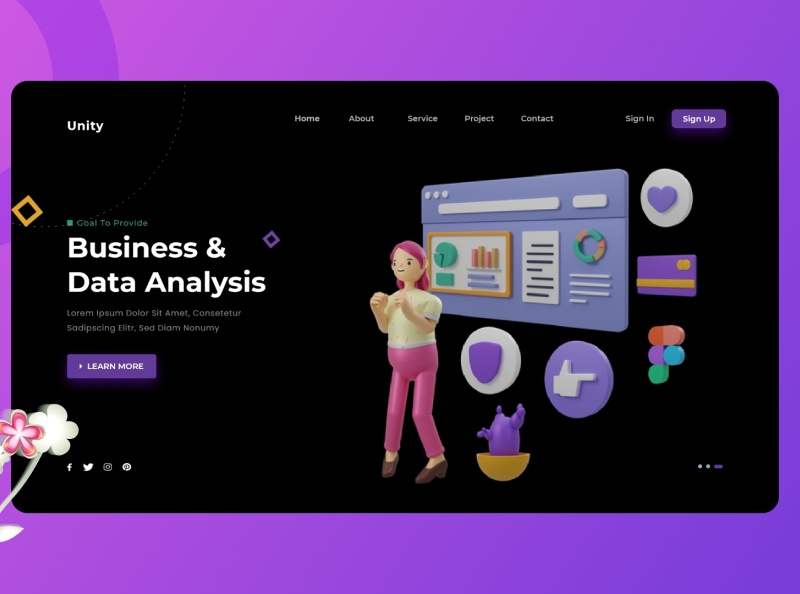 Data analysis landing page by Ayesha Siddika on Dribbble