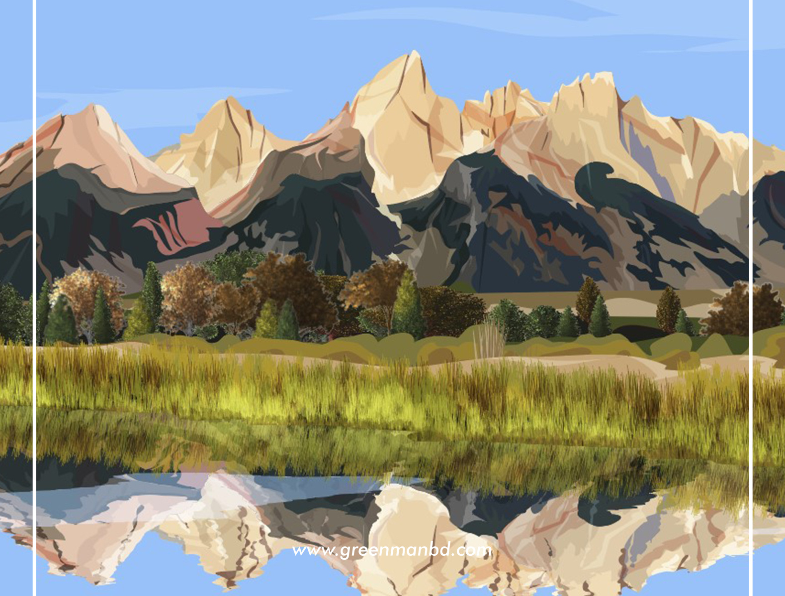 🍁🍁🍁Vector Landscape Illustration🍁🍁🍁 by Greenmanbd on Dribbble