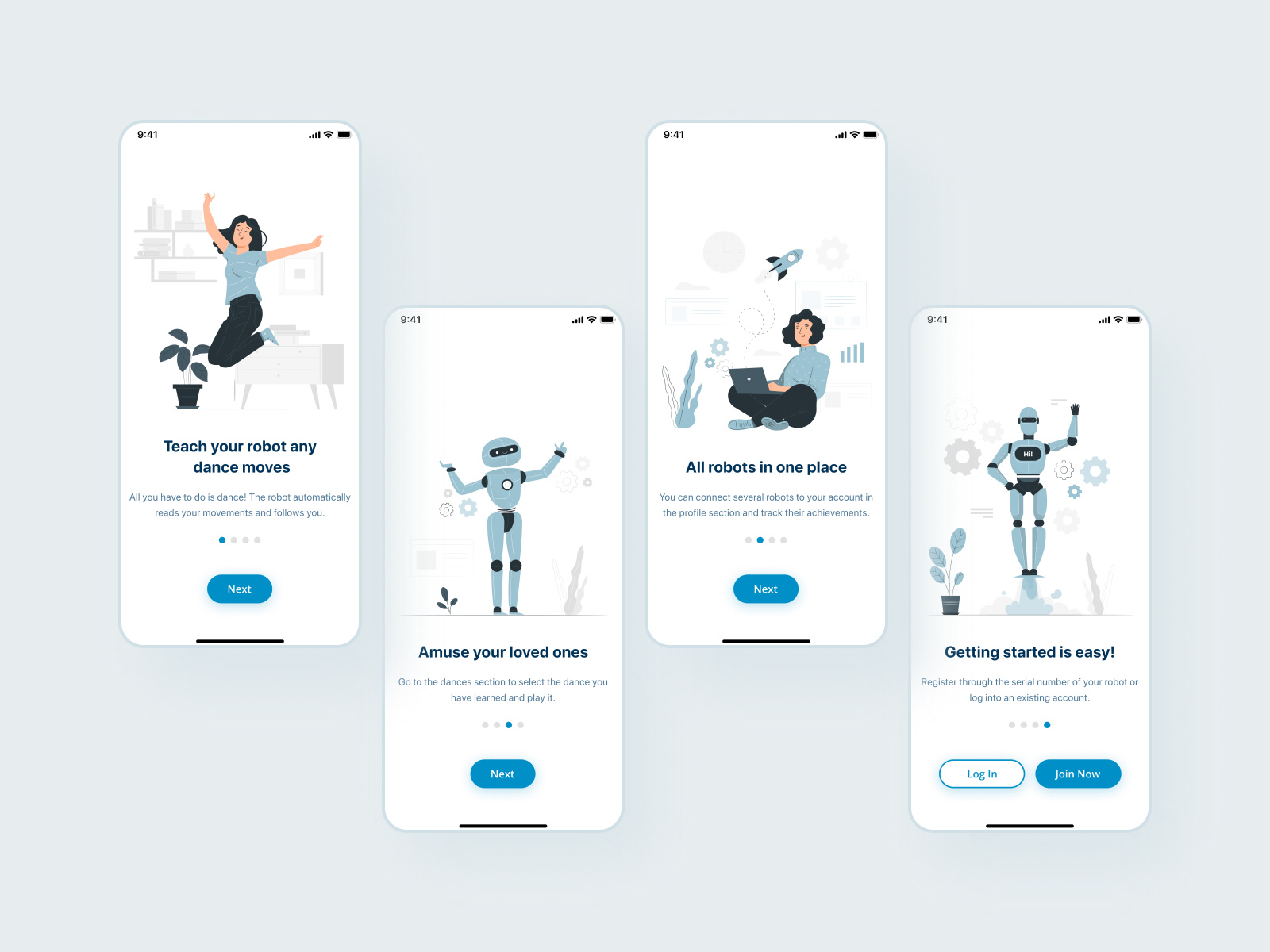 Onboarding UI for mobile app 🤖 by Olga Furmanchuk on Dribbble