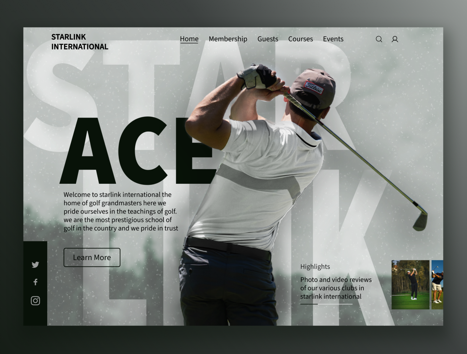 STARLINK INTERNATIONAL | Golf Academy Web Design Concept by Justin ...