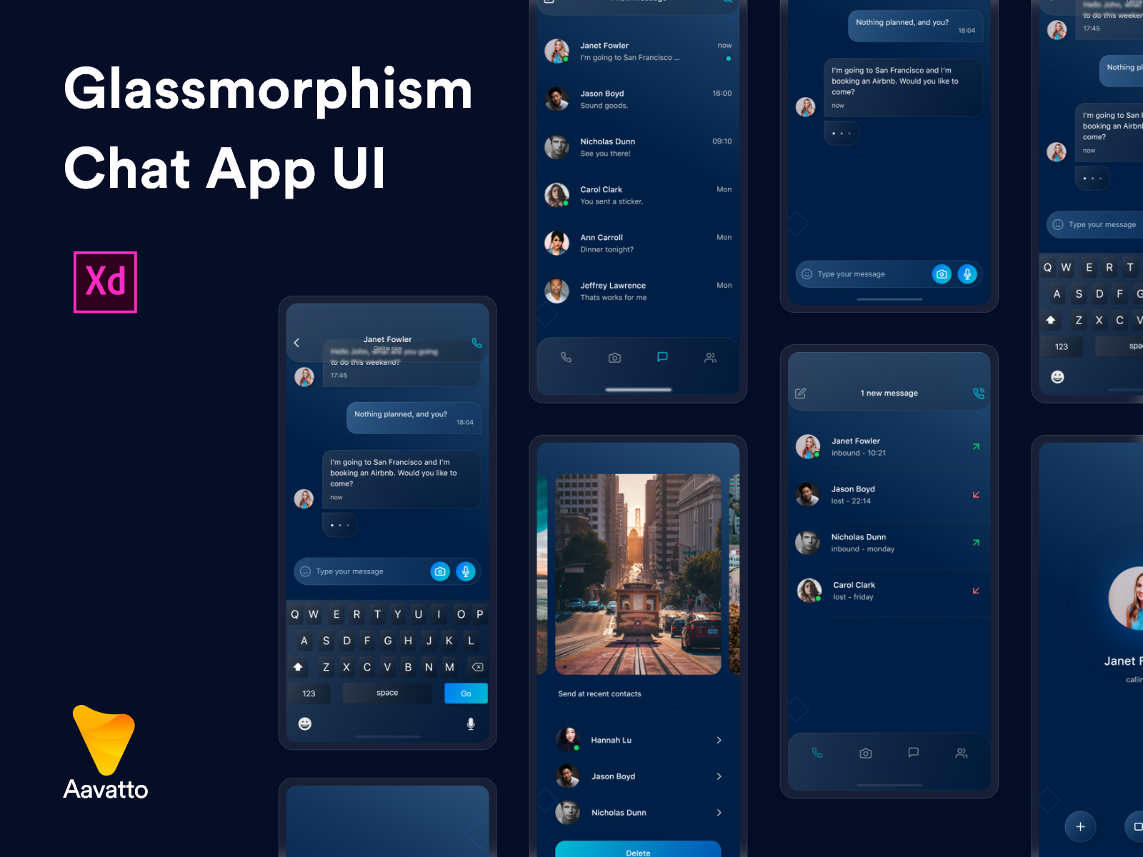 Glassmorphism Chat Application UI Kit by Aavatto on Dribbble