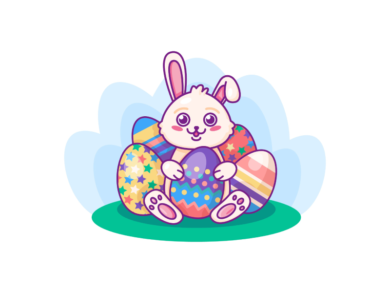 Happy Easter Rabbit Illustration by barsrsind on Dribbble