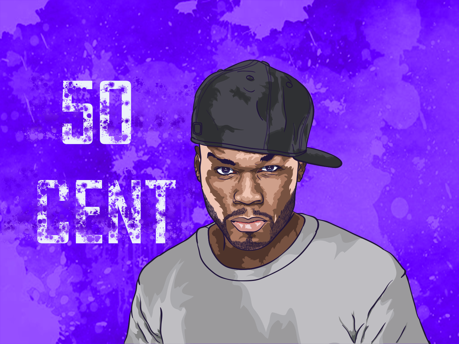 50 cent vector portrait by Arteem Media on Dribbble