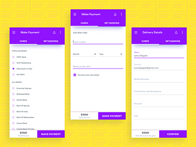 Make Payment UI Screens by Trupti Kadu on Dribbble