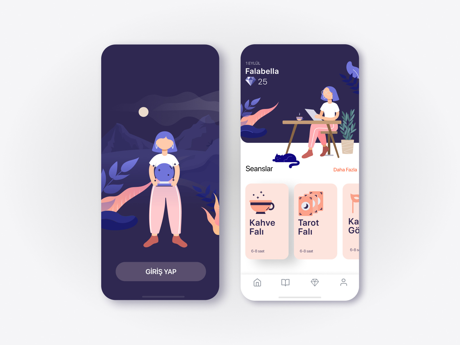 Fortune Telling Application Design by Betul Uskudar on Dribbble