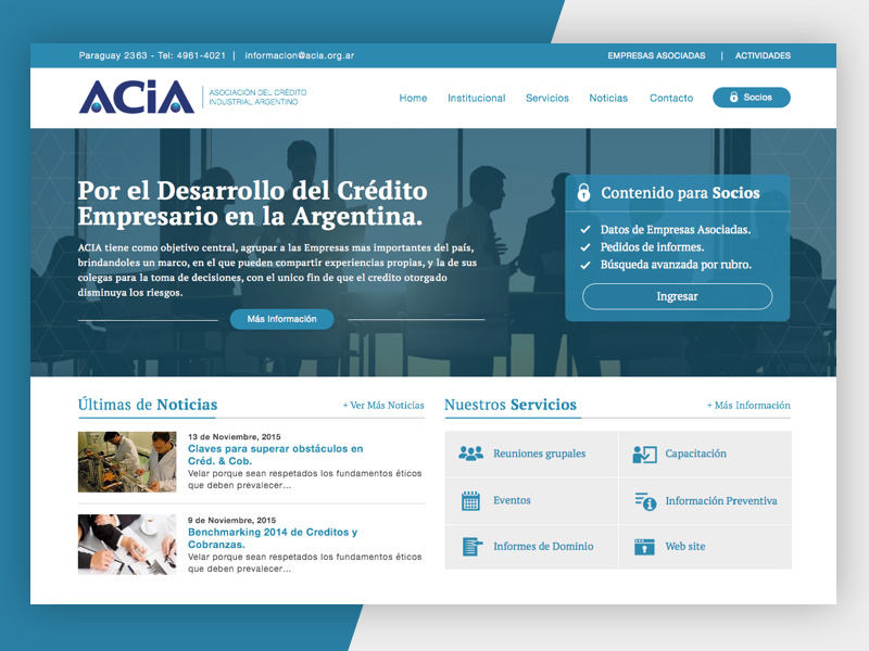 Acia Website by Marcelo Javier Angel for Hakuna on Dribbble