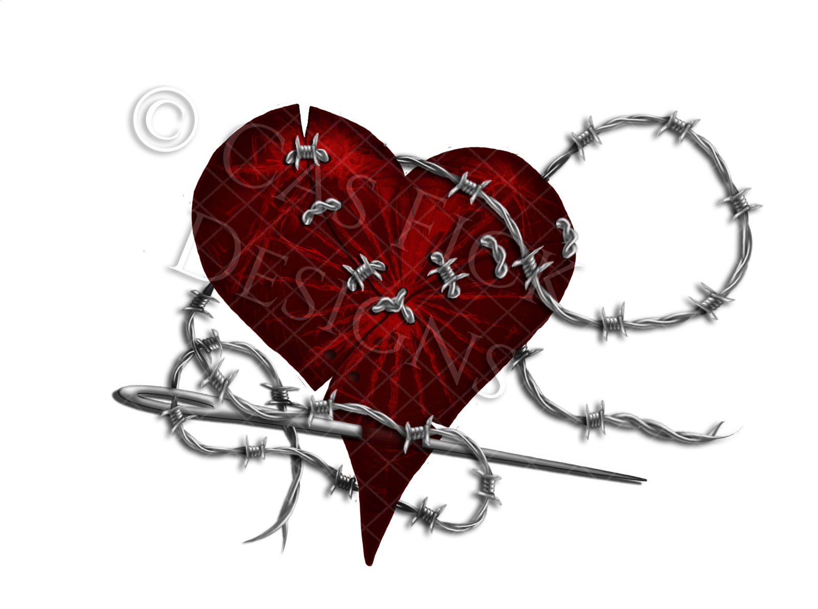 Sewn Up Heart Sketch