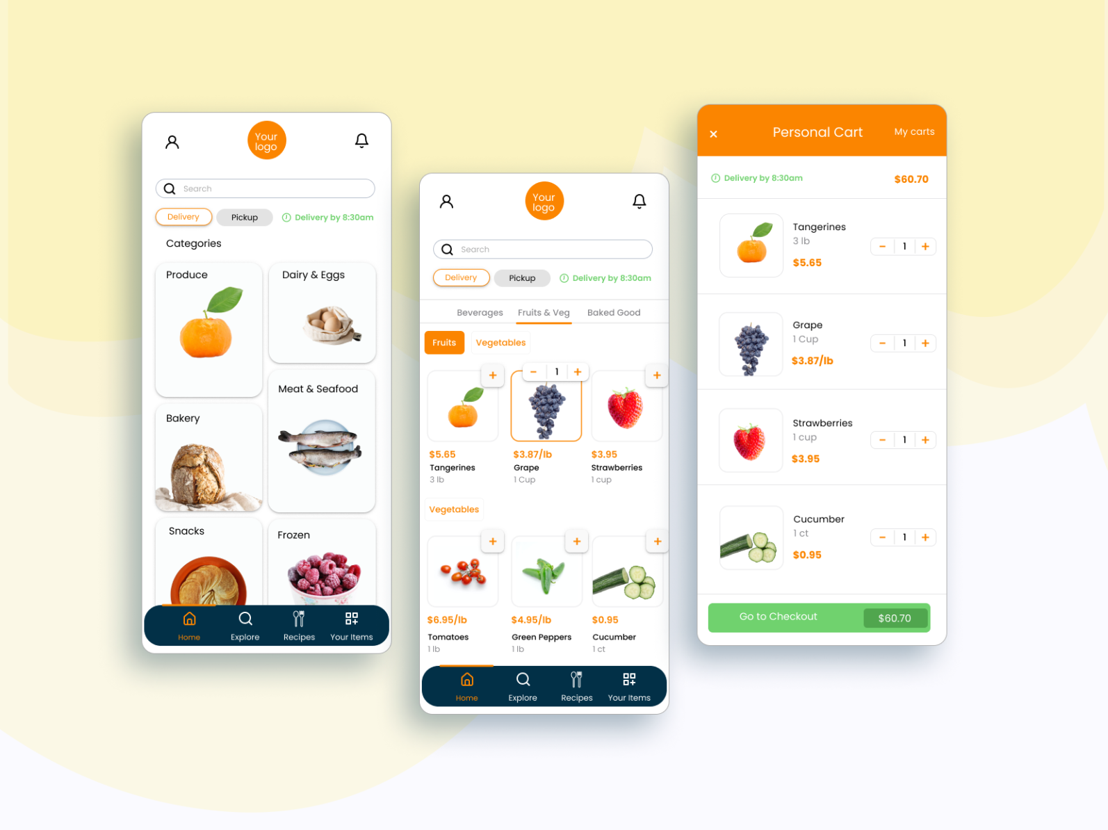 Grocery Shopping App by Irem Atalay on Dribbble