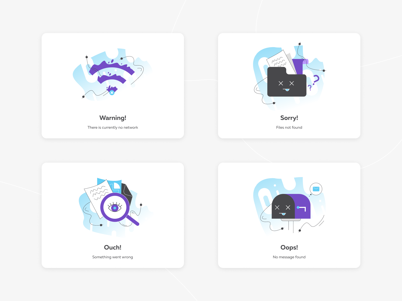 Error states by Natasha Kukhalskaya for Softvoya on Dribbble
