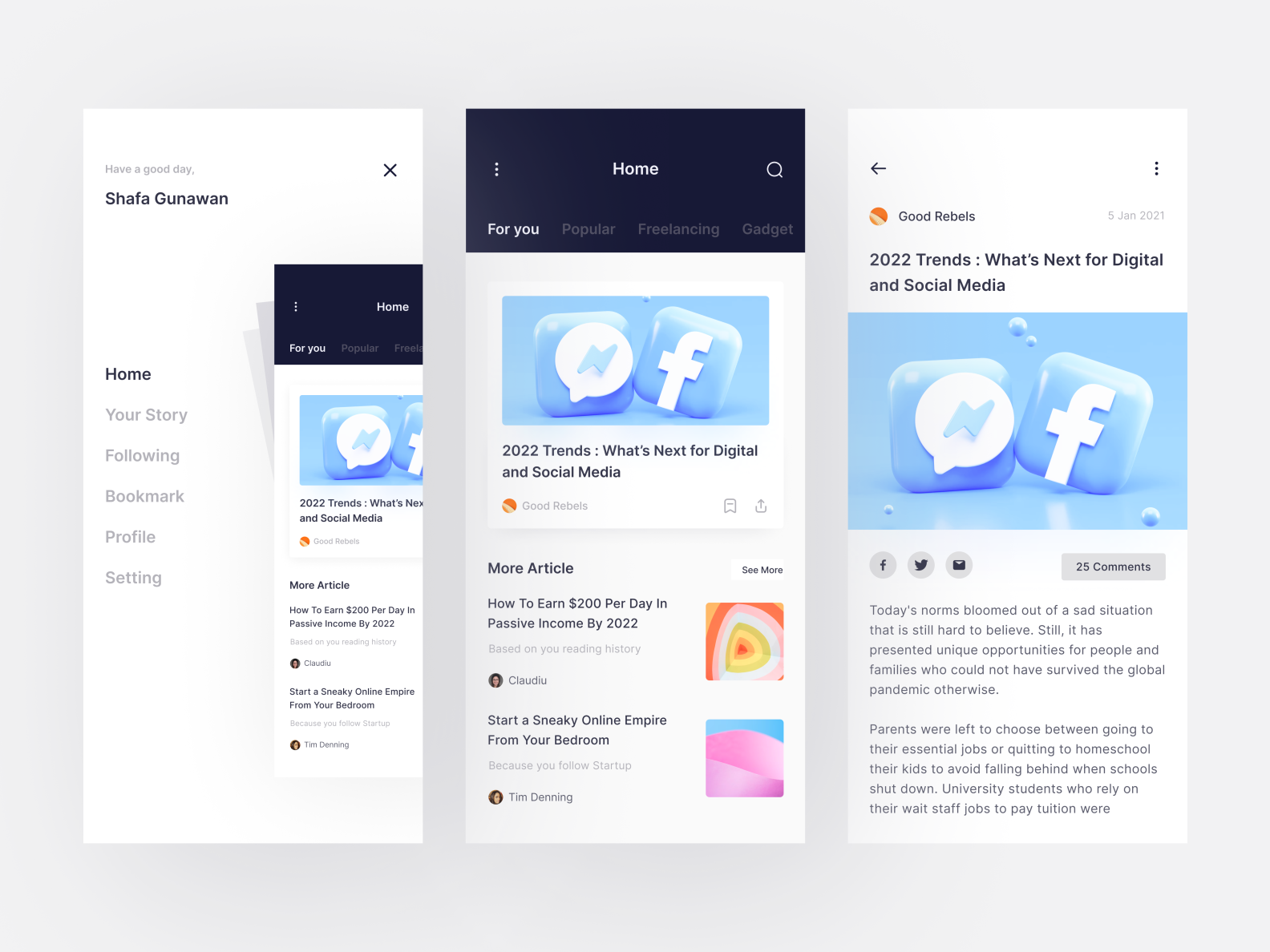 Upgraded - Mobile Article App Exploration by Dhimas Rasyad for Pickolab ...