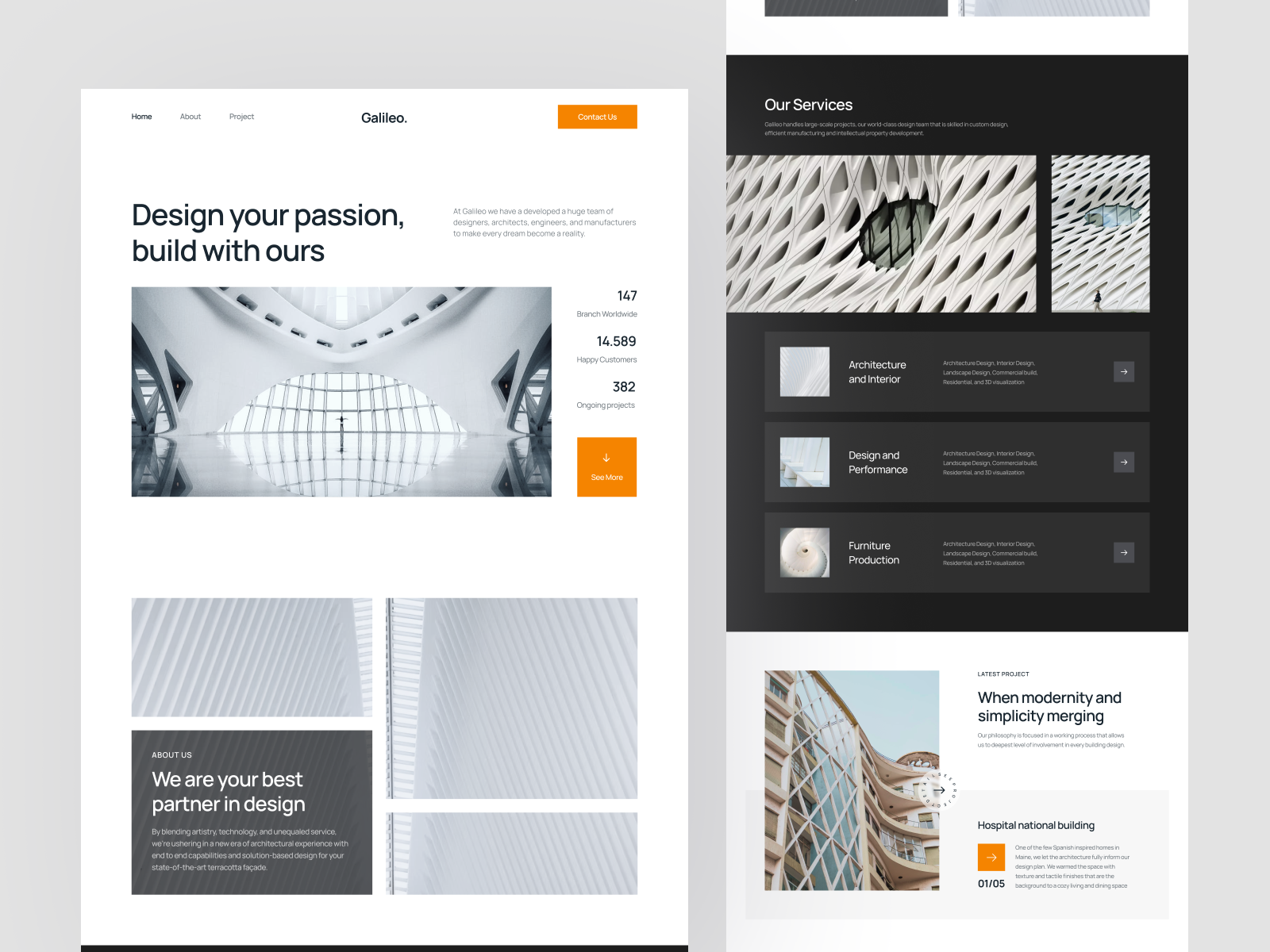 Galileo Architec Company Landing Page by Dhimas Rasyad for Pickolab ...