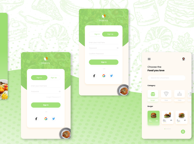 Food App Screens by Raihan on Dribbble