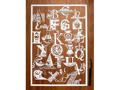 Paper-Cut Alphabet by Julene Harrison on Dribbble