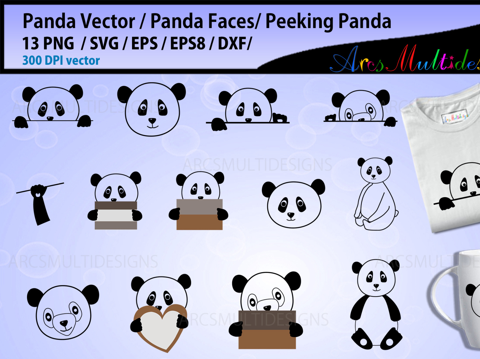 Panda vector graphics by arcs multidesigns on Dribbble