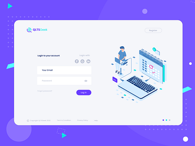Online Exam Minimal Login ui design by Sanket Pal for indianpix on Dribbble