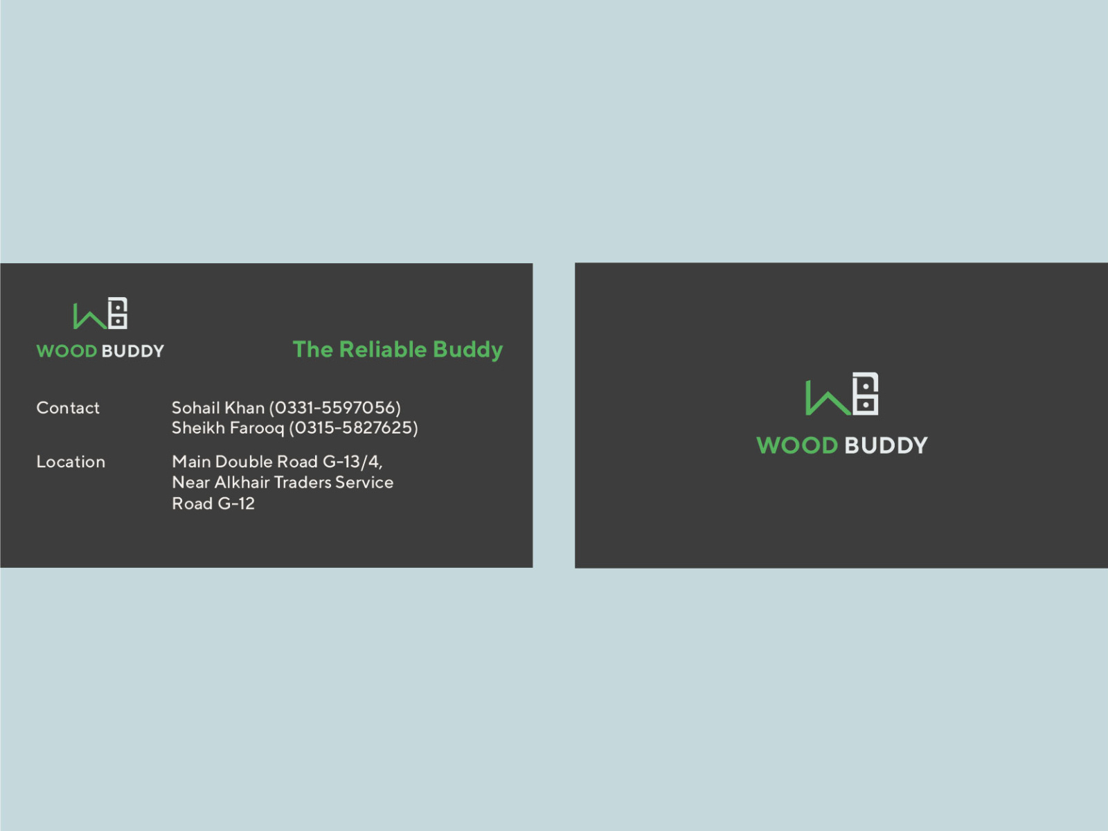 Wood Buddy Business Card by Arbaz12 on Dribbble
