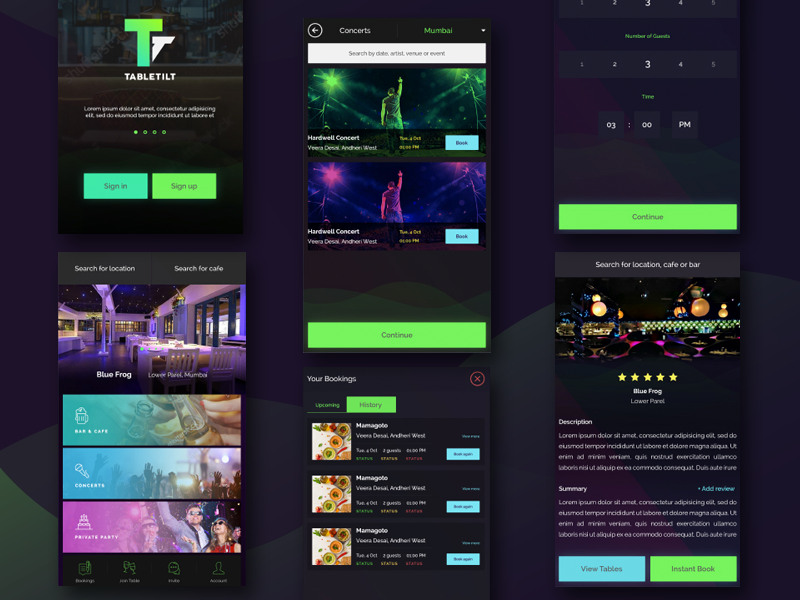 Table booking App design by Nihal Bora on Dribbble