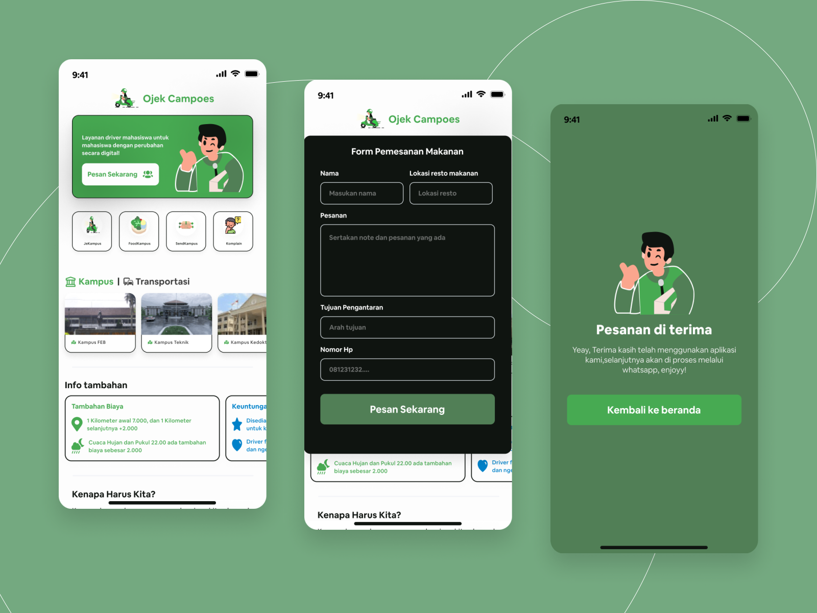 Ojek Campoes - Delivery App by Fanbayy on Dribbble