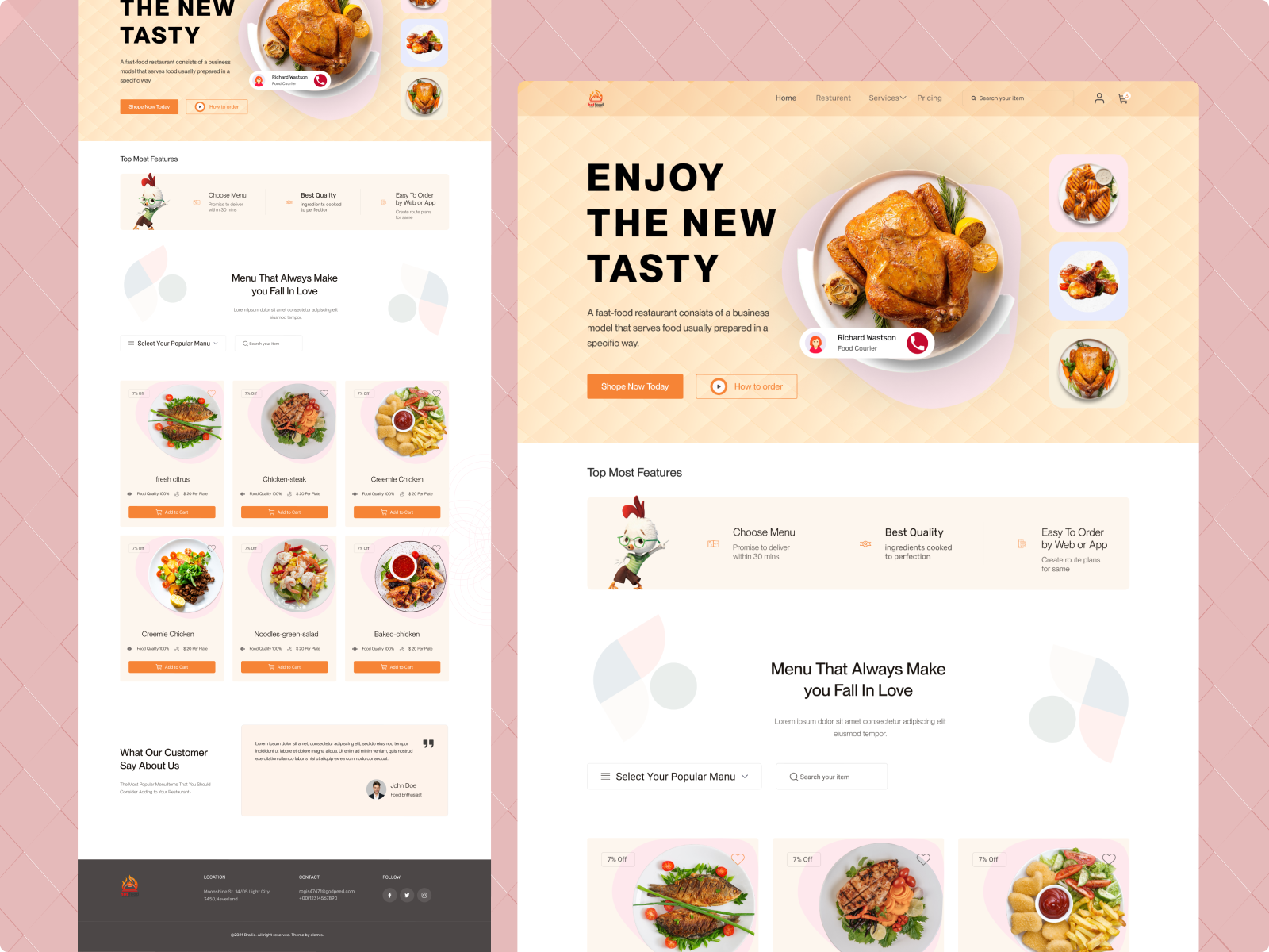 Restaurant Web Landing Page by Alamin Hasan on Dribbble