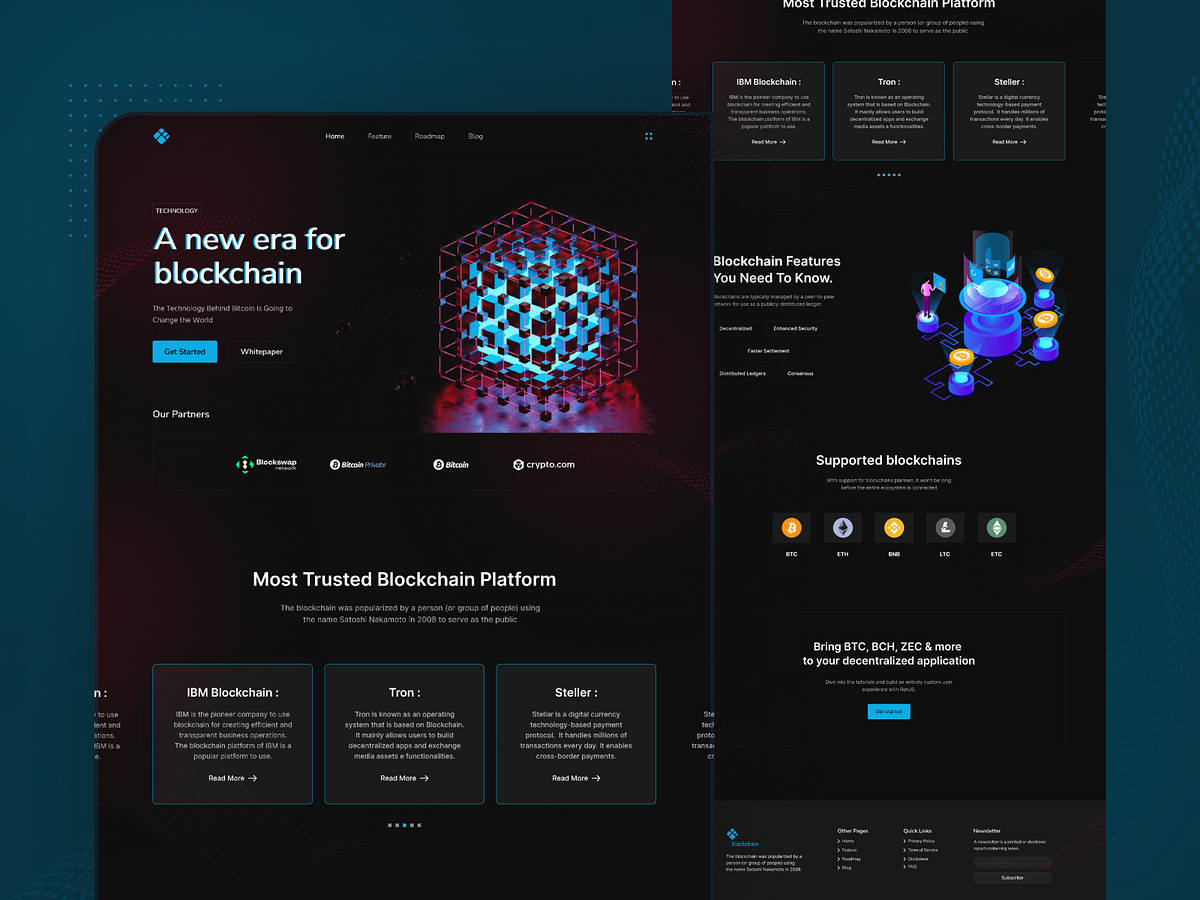 Blockchain Technology Landing Page by Alamin Hasan for ITO Team on Dribbble