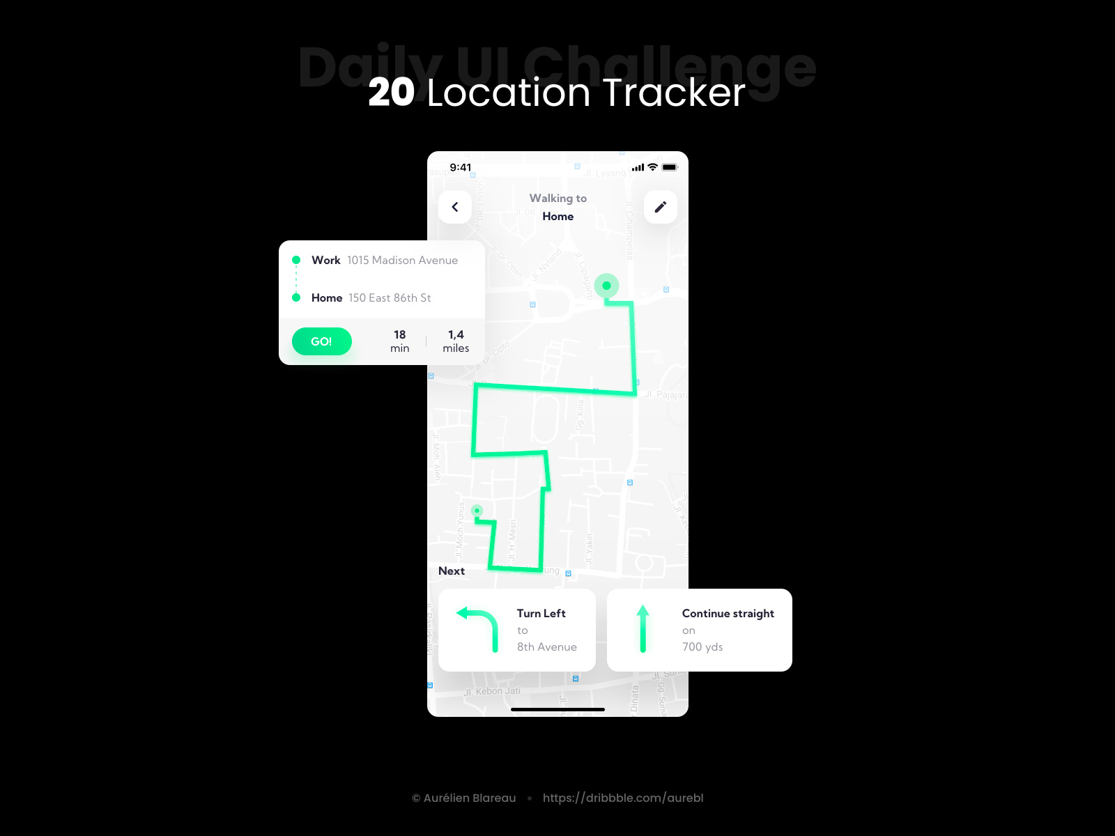 Location Tracker - Daily UI 020 by Aurélien Blareau on Dribbble