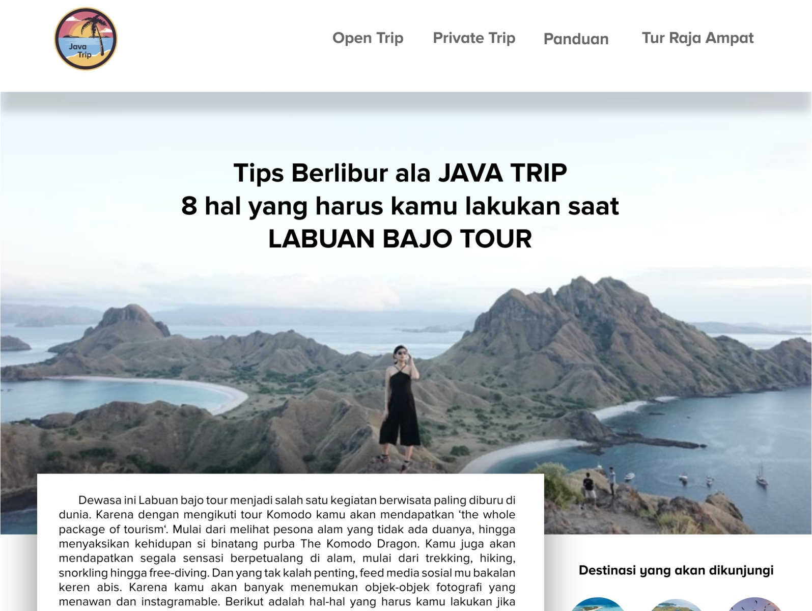 Java Trip Website Design 3 by Aldi Adrian on Dribbble