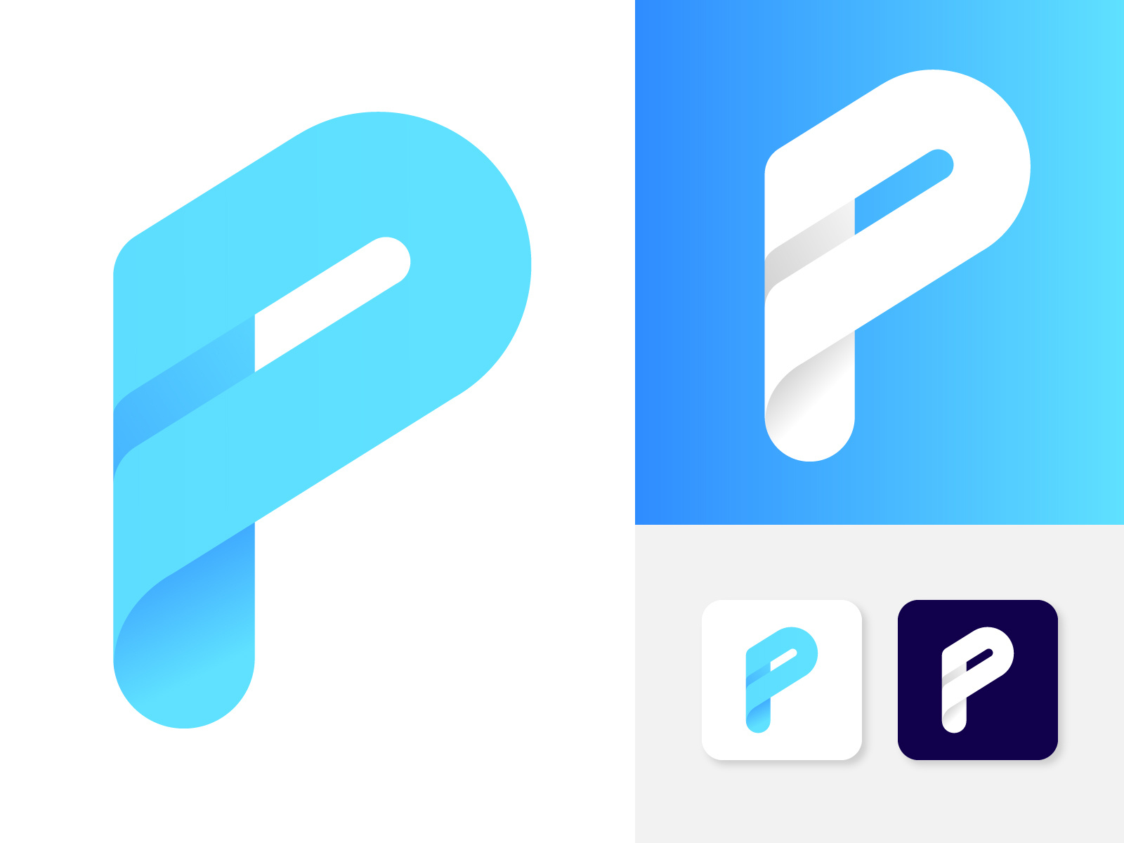 p letter logo - p modern logo concept - p letter app icon - logo by AR ...