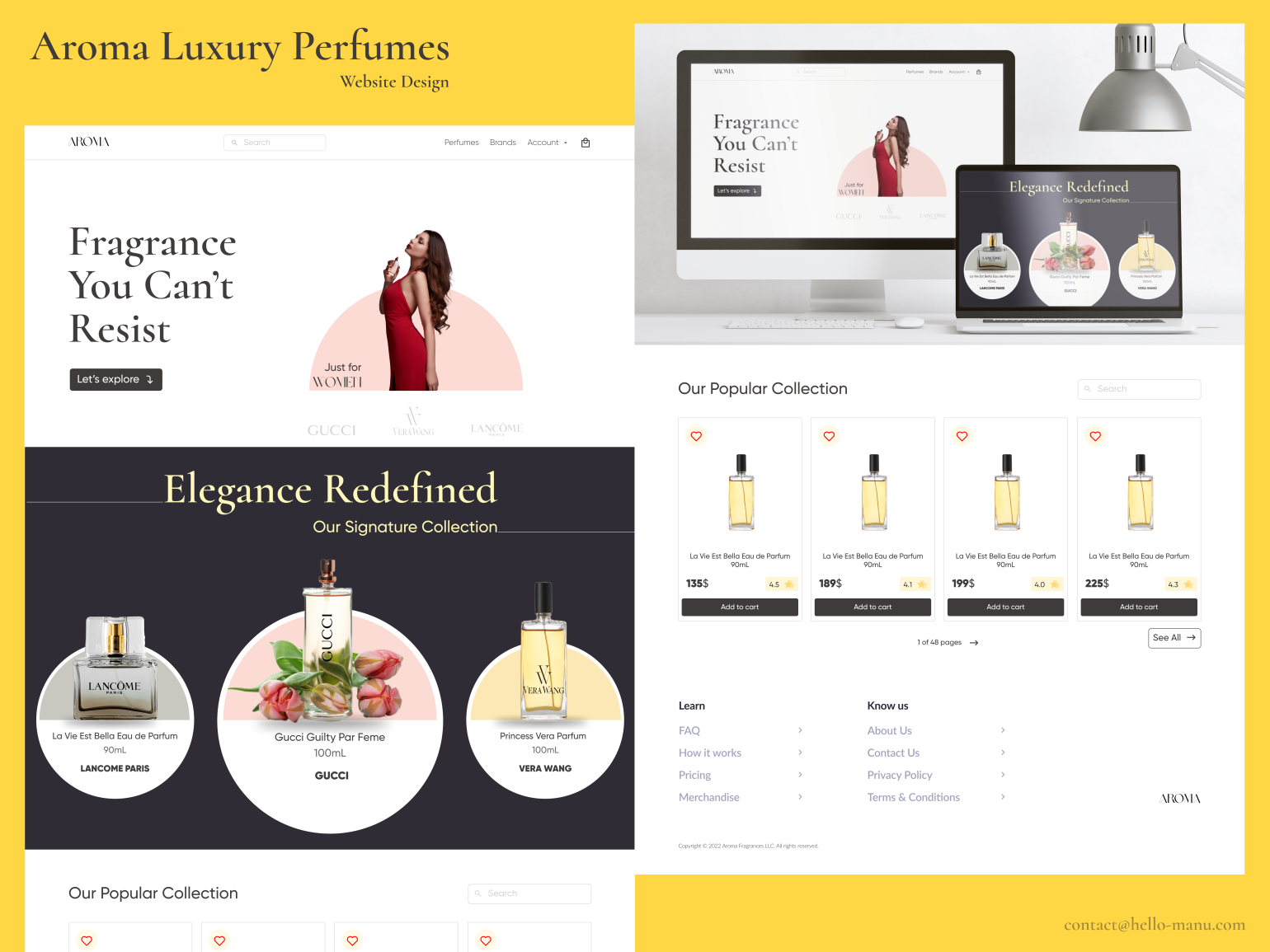 Aroma Luxury Perfumes Webpage Design by MANU M S on Dribbble