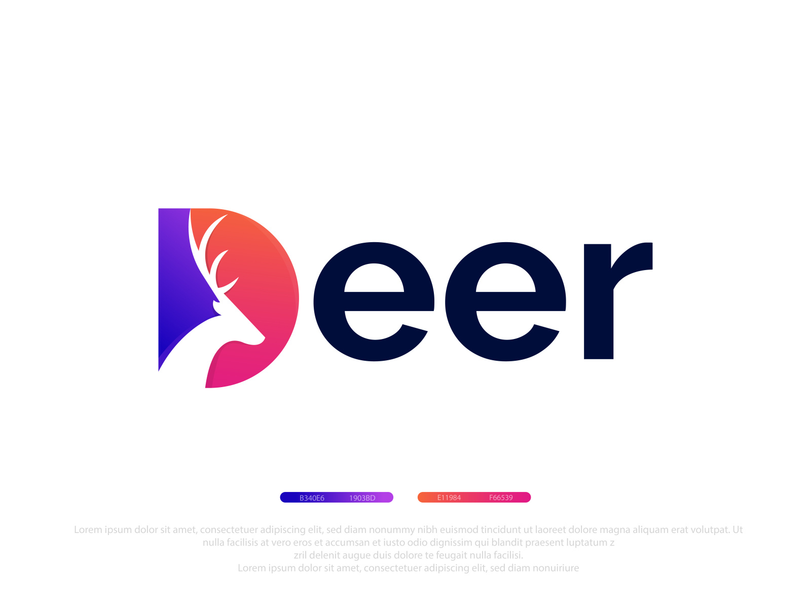 deer logo, d+deer by hasanul creation on Dribbble