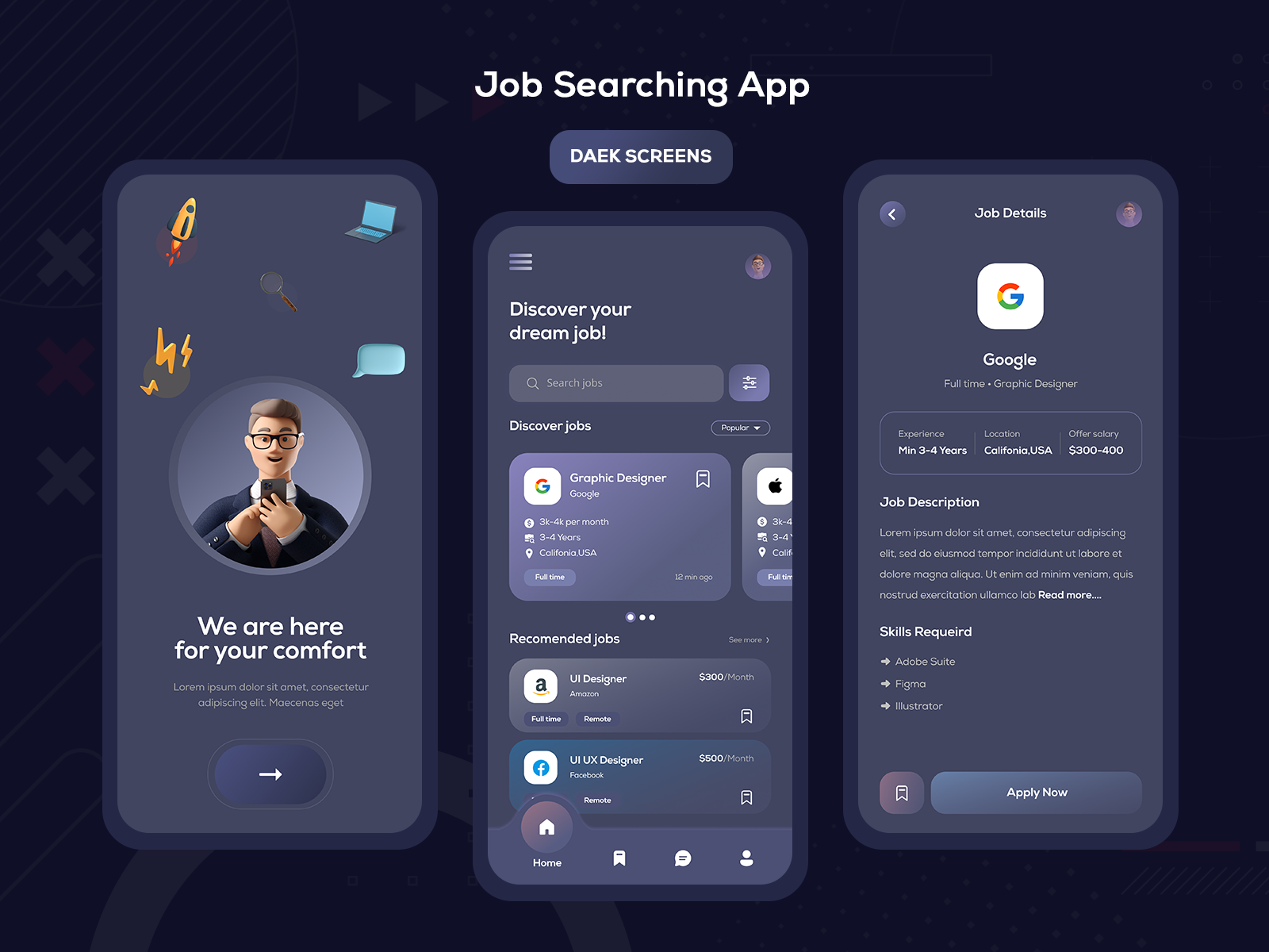 Job Searching App design for mobile app by Muhibur Rahman on Dribbble