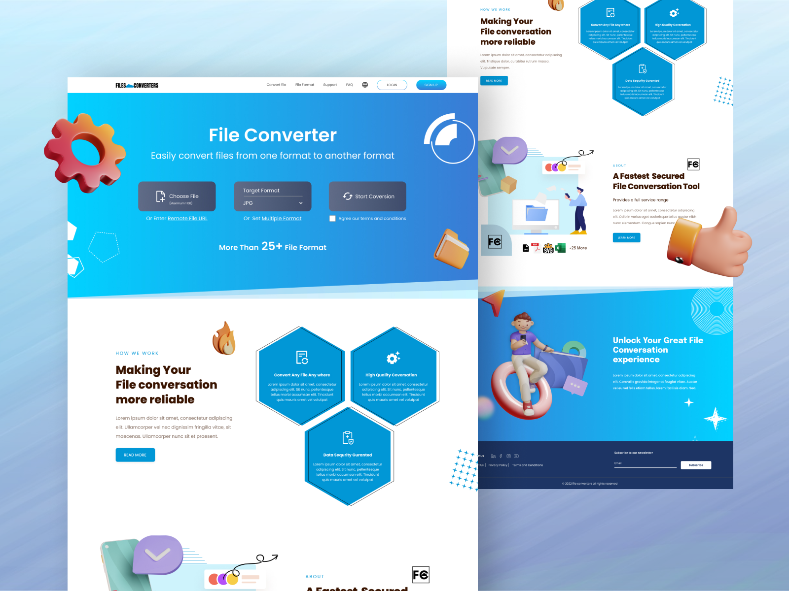 File Converter Home Page by Rubayet Rahman Sakib on Dribbble