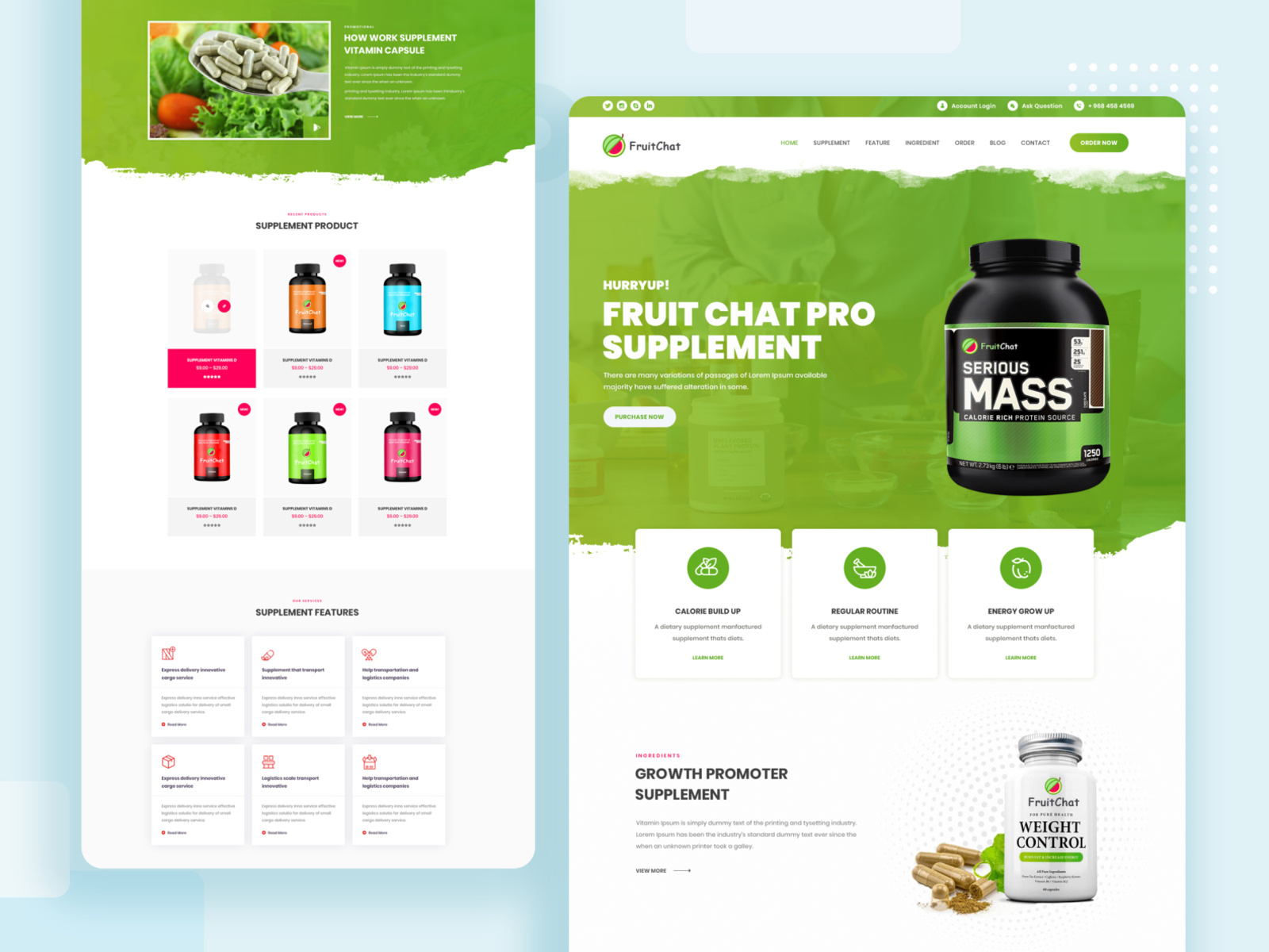 Supplement One Page PSD by Tonoy on Dribbble