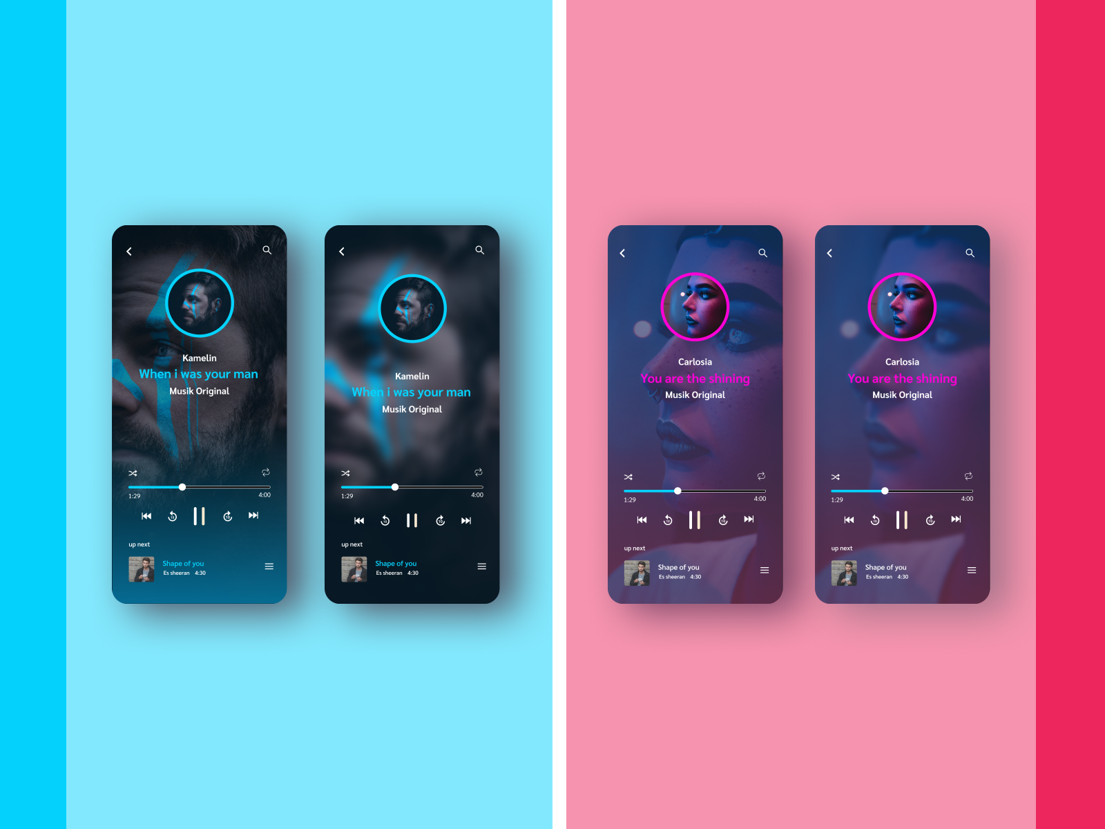 UI Screen Design for Music Application by Yash Rawat on Dribbble
