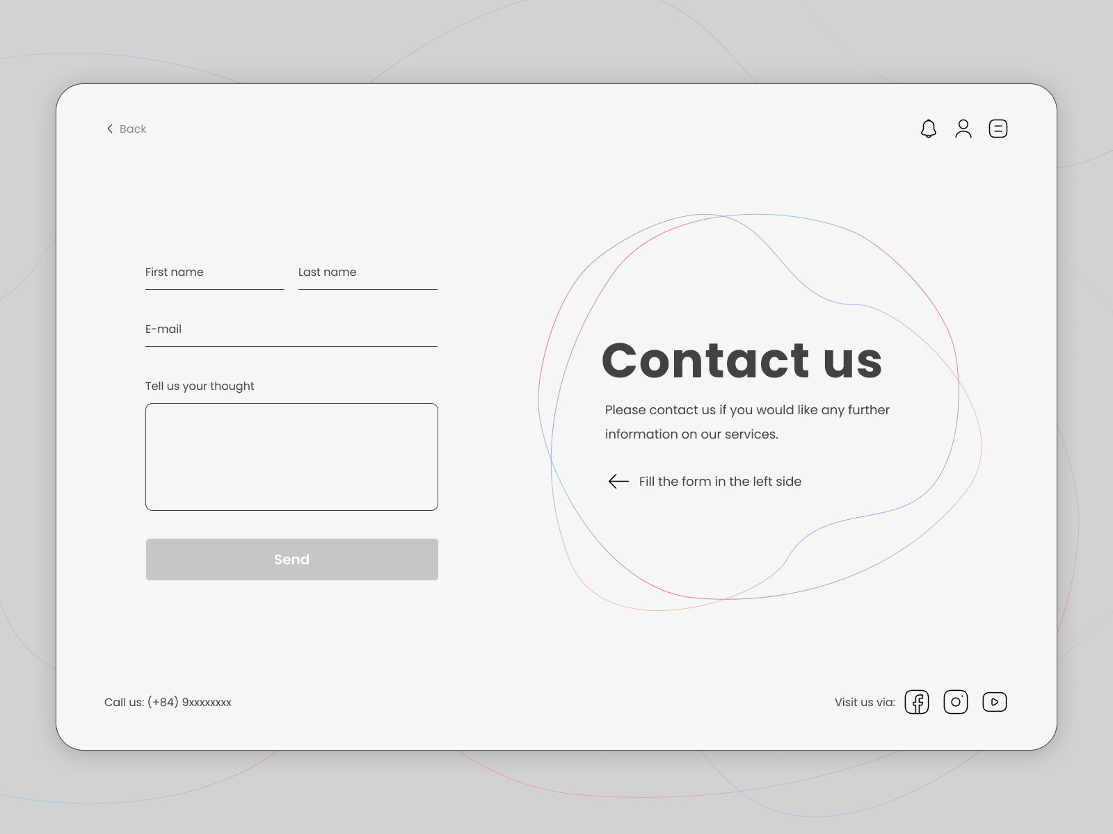 Daily UI :: 028 Contact us by Anh Tran on Dribbble