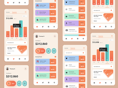 Money manager app UI KIT by Morshedur Rahman Rana on Dribbble