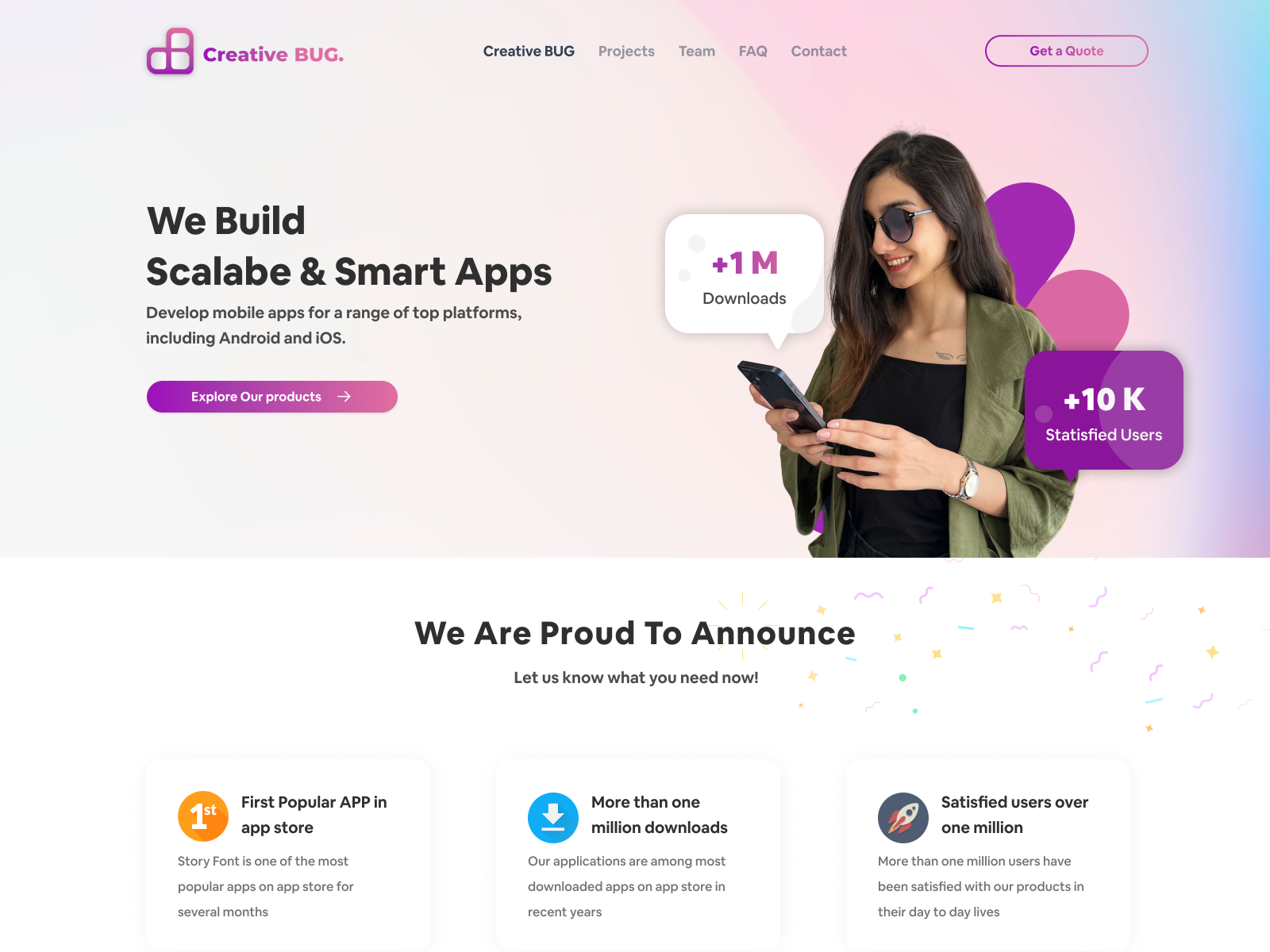 Creative BUG Landing page by Sahar on Dribbble
