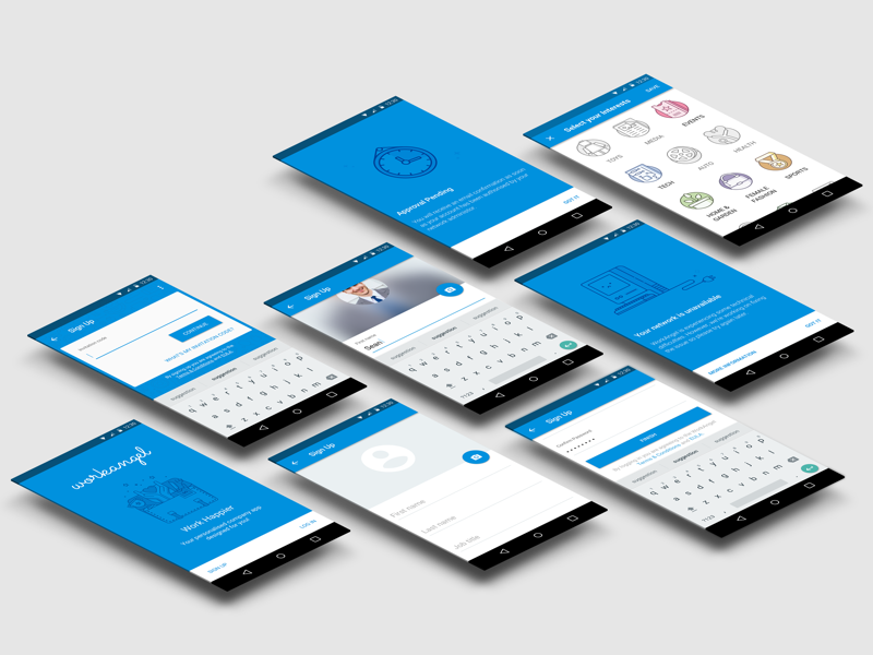 First time sign up screens by Hayley Cattlin on Dribbble