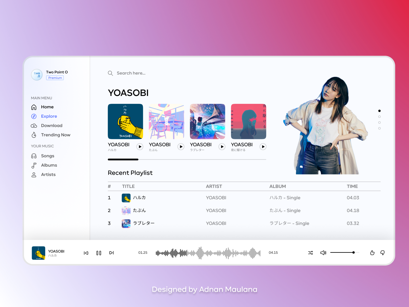 Music Player Desktop App By Adnan Maulana On Dribbble