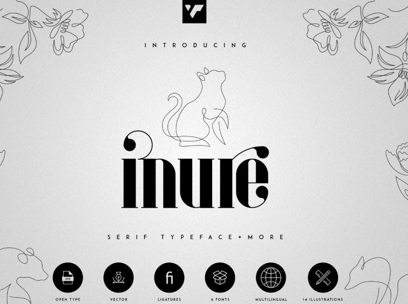 Inure - Serif Typeface - 6 weights and 14 illustrations by ...