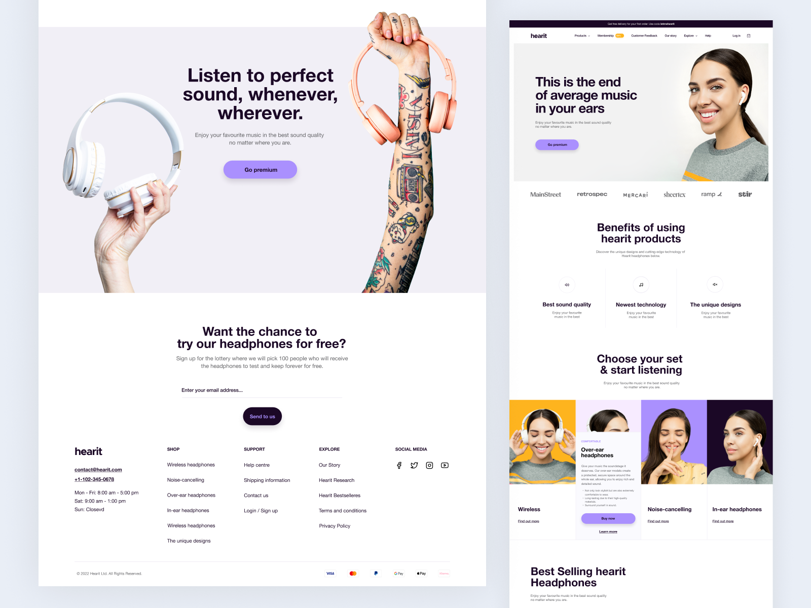 Headphones Landing Page by Julia Hącia on Dribbble