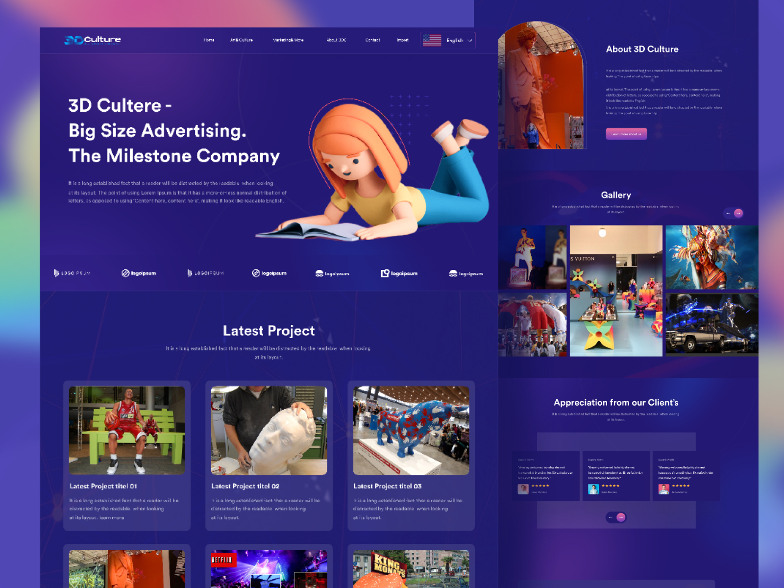 3D Agency Lanidng Page Design by Md Jahidul Islam on Dribbble