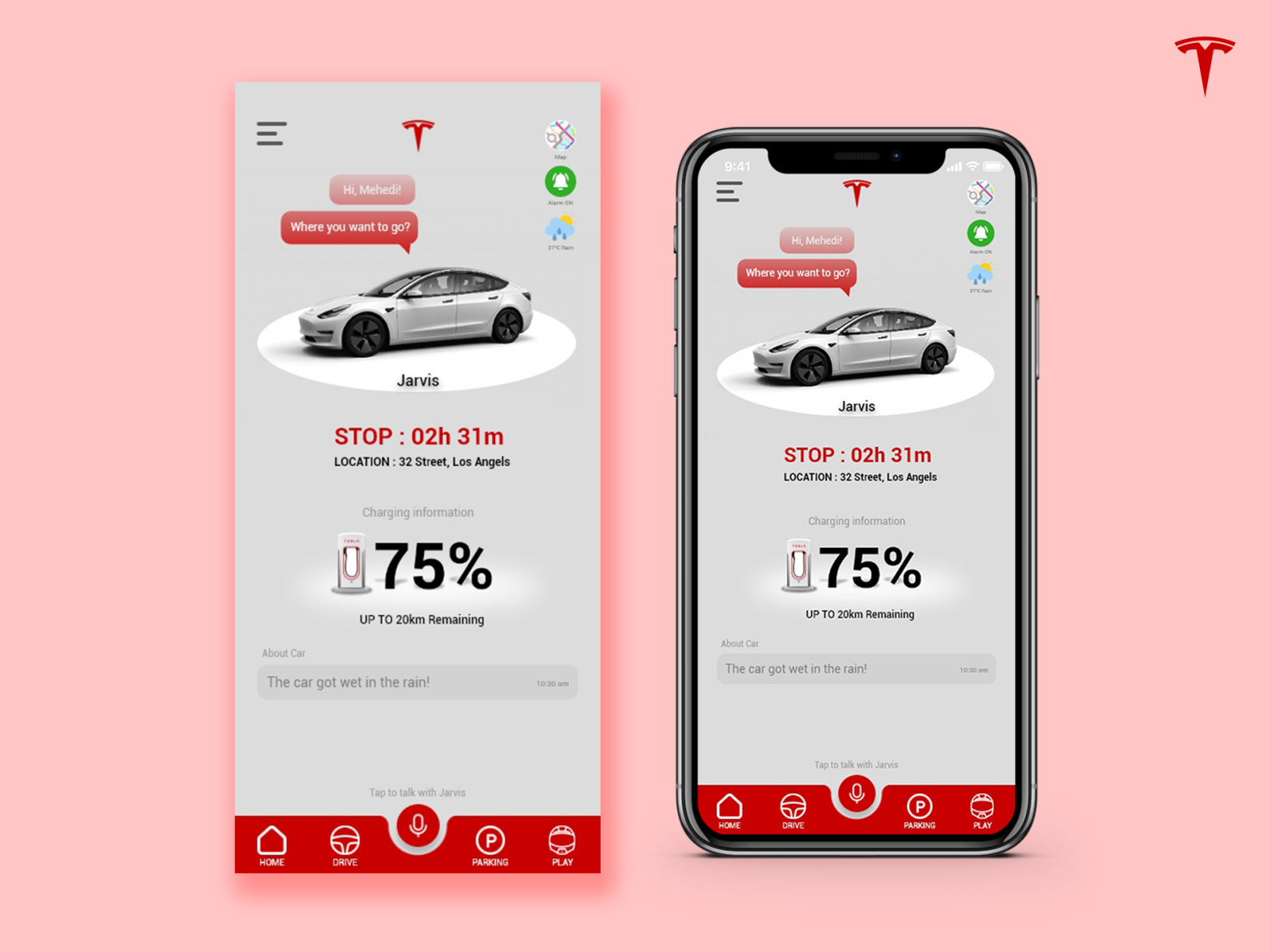 Tesla AI Car App UI Design by Mehedi Hasan on Dribbble