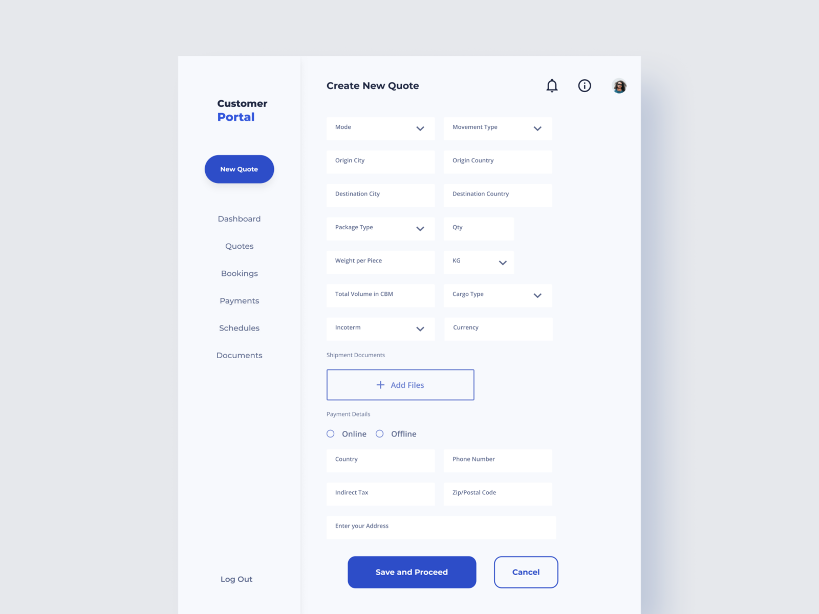 Shipment Tracking App - New Quote by Sharanya on Dribbble