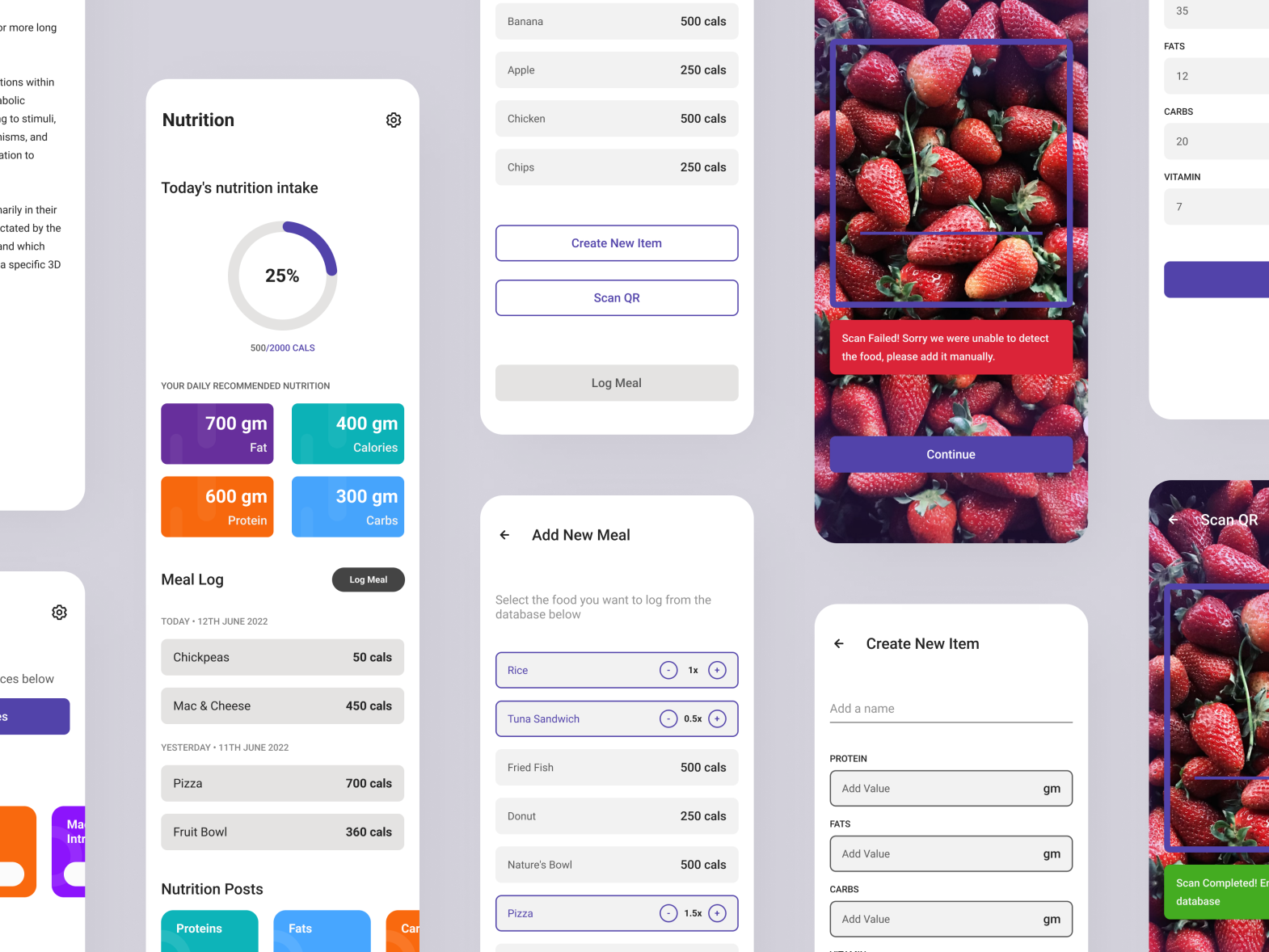 ZBody Fitness App - Nutrition by Sharanya on Dribbble