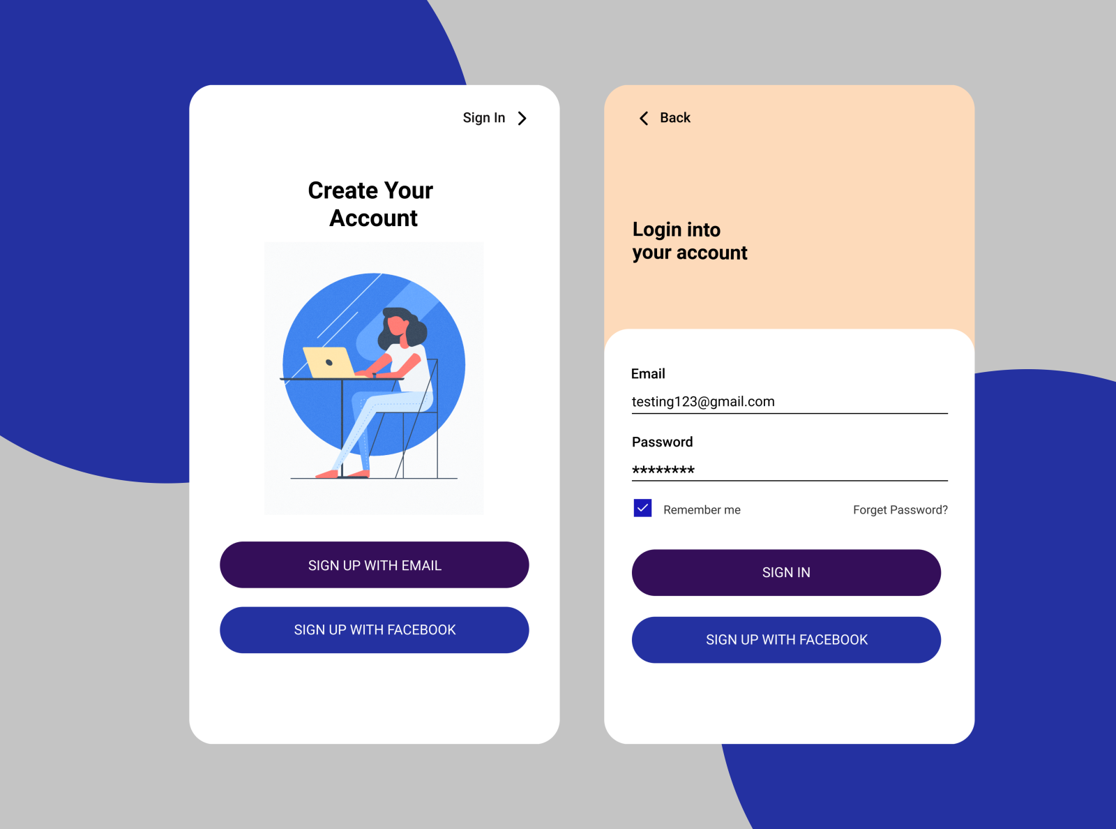 Login Screen by Deepika D Bind on Dribbble
