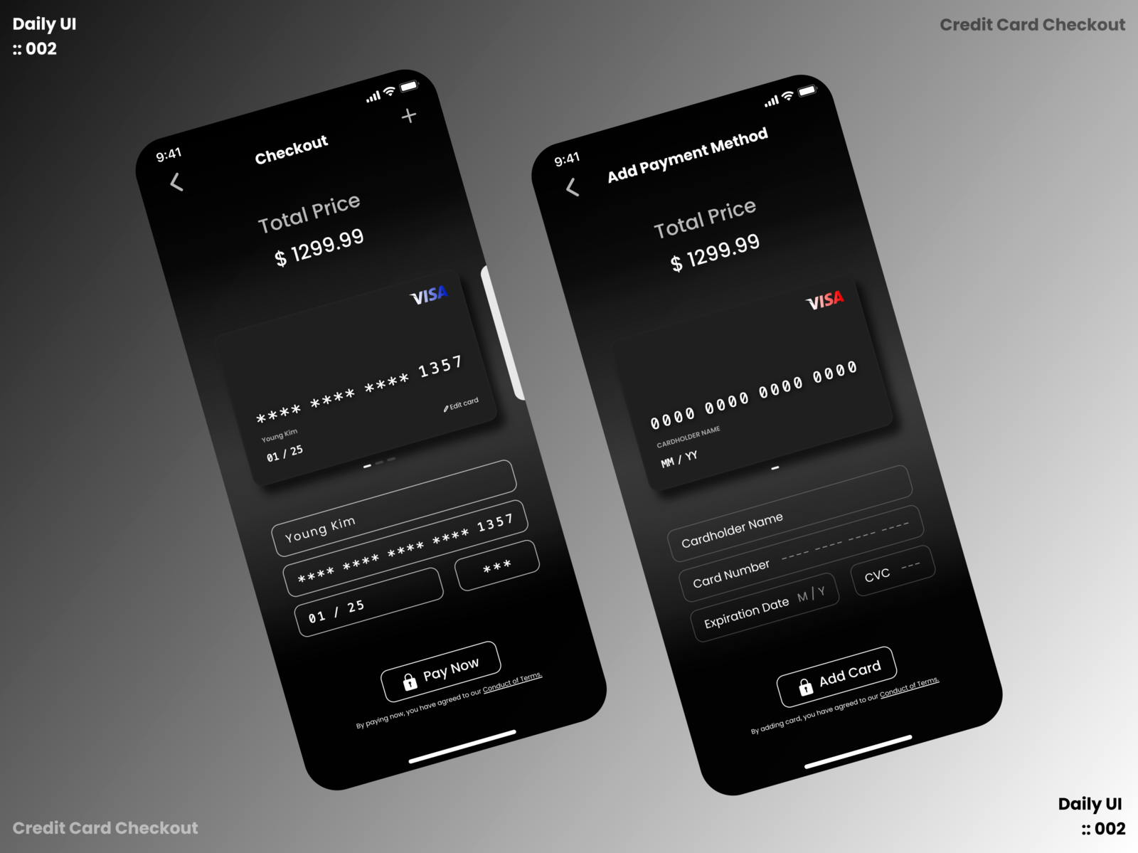 Daily UI 002 - Credit Card Checkout by Sandy Yinling Li on Dribbble