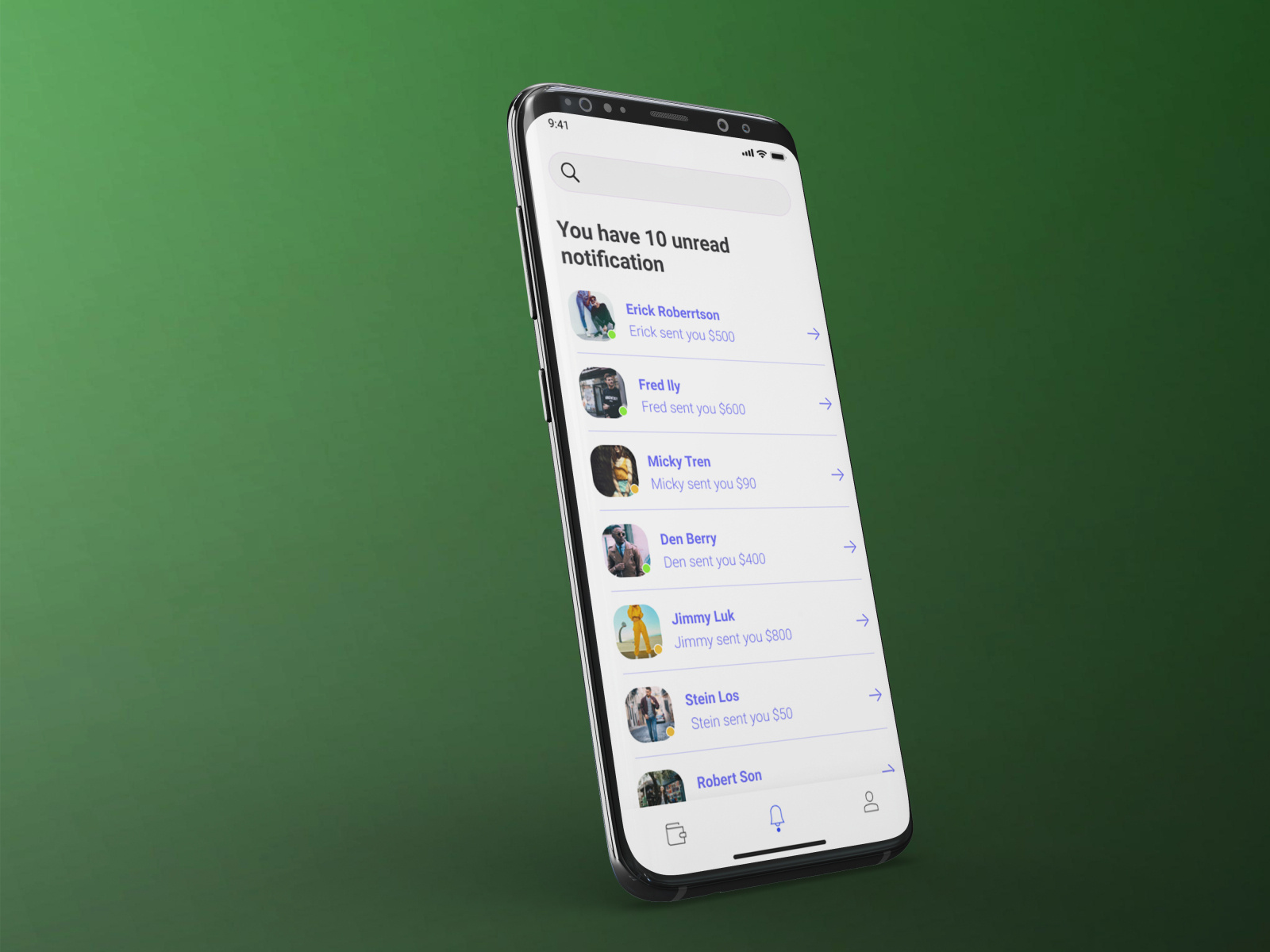 Unread notifications by Shuvankar Bhattacharjee on Dribbble