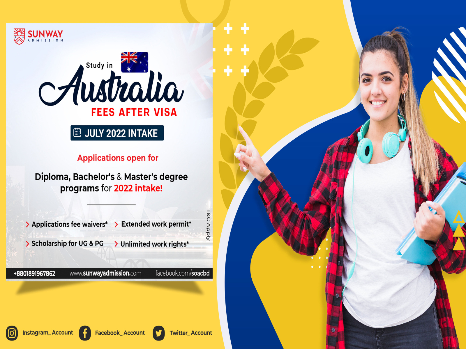Study in Australia Social Media post Banner by Jahid Hassan on Dribbble